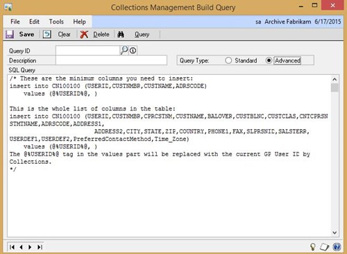 Using Custom SQL Queries with Collections Management Using Custom SQL Queries with Collections Management
